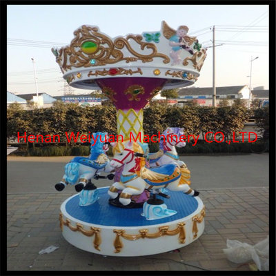 Funny kiddie rides 3 seat merry go round mini carousel for sale supplier