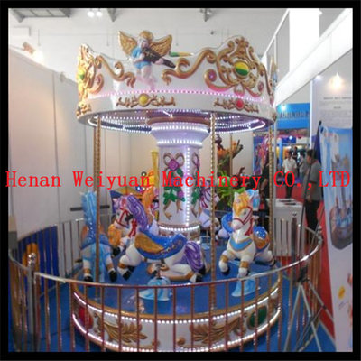 6 seats music mini carousel horse,lovely carousel for sale supplier