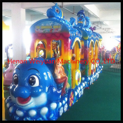Children loved amusement park rides electric  trackless train supplier