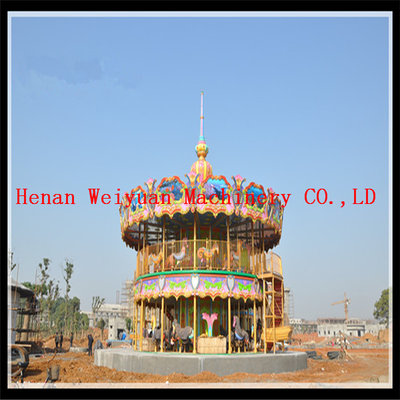 kiddie ride amusement double floor carousel with CE certificate supplier