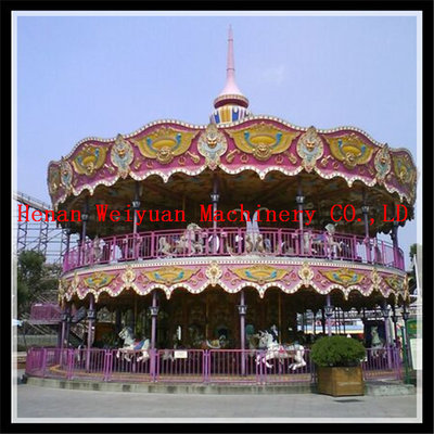 Nice Painting amusement park deluxe double decker carousel rides for sale supplier