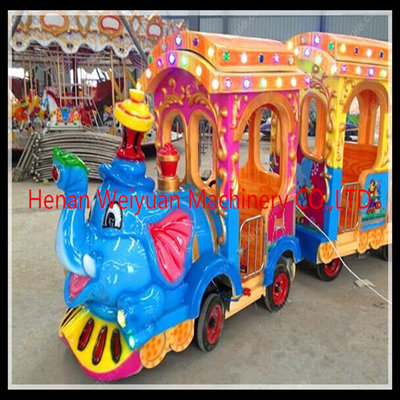 Big attraction!! kiddie amusement park train rides elephant train for sale supplier