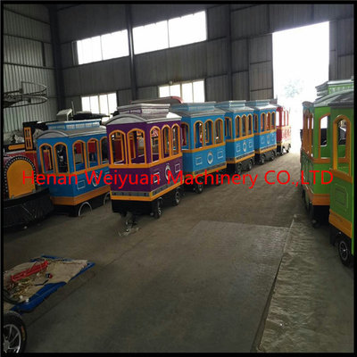 2 years warranty for 4 couches 18 seats Electric amusement park used trackless train hot sale supplier