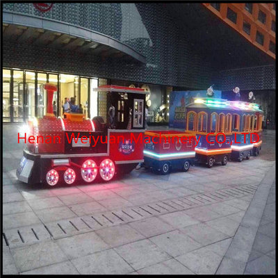 2 years warranty for 4 couches 18 seats Electric amusement park used trackless train hot sale supplier