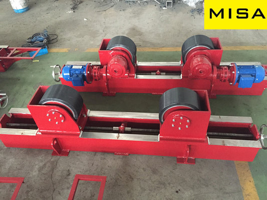 PU beschichtete 10 Ton Conventional Pipe Turning Rollers mit doppelten Bewegungsrädern und Motor 1.1kw