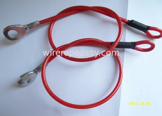 5.0mm PU Coated Stainless Steel Cable Assembly With Stainless Terminals / Loop