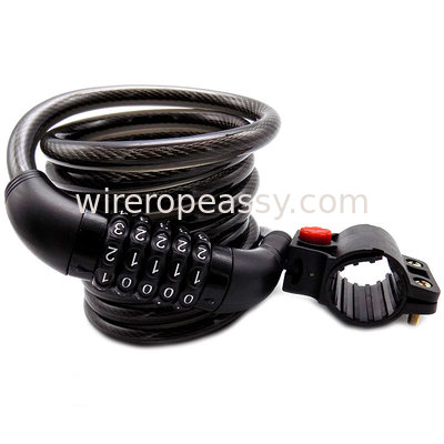 Ø12mm Steel Wire Rope Security Cable Lock / Combination Bike Lock