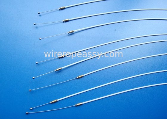 0.6mm 1*1 Construction POM White Housing Bowden Cable  Control With 70mm Stroke And Copper Ferrules
