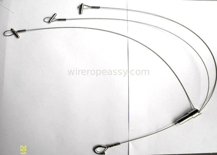 Galvanized / Stainless Steel Wire Ropes With Swivel Hooks and Pins
