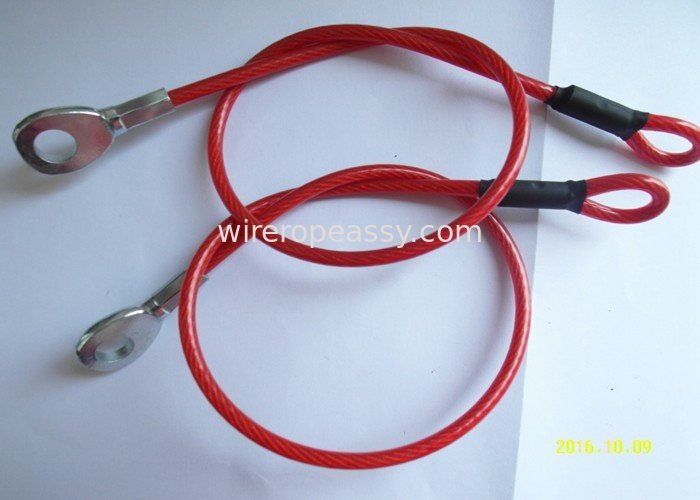 5.0mm PU Coated Stainless Steel Cable Assembly With Stainless Terminals / Loop