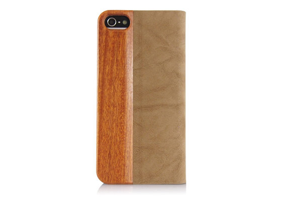 Luxury Apple iPhone 5 / 5s iPhone Leather Folio Case With Real Wood