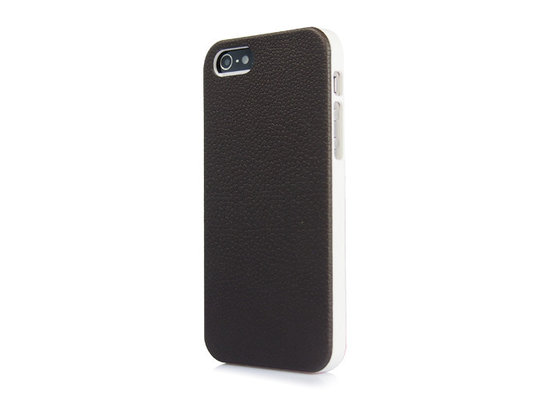 Iphone5 / 5s Classical Black Leather Apple Iphone Protective Cases With PC Shell