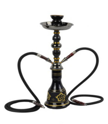 Black Color Retro Style Iron Hookah Glass Smoking Water Pipes Turkish Smoke