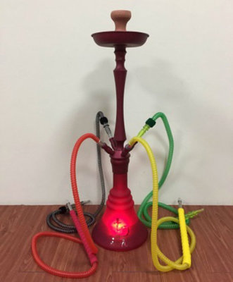 Woyu Aluminum Hookah Big Size 3 Color Nargile Shisha with 4 Pipes and LED Light