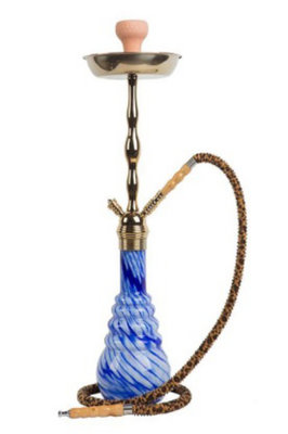 Colorful Glass Vase Zinc Alloy Hookah Shisha Nargile with Carbon Plate and Tobacco Bowls LED Light