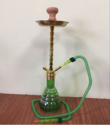 3 Color Smoking Glass Bottle Zinc Alloy Material Hookah Shisha with Red Mud Bowls