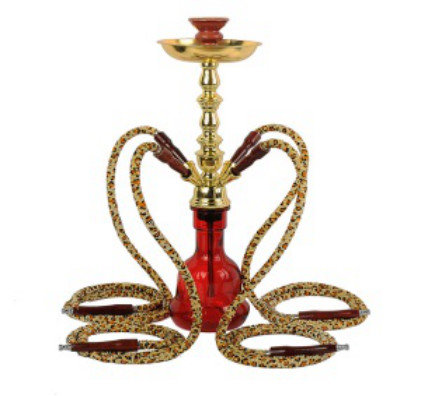 Woyu Professional Sheesha Manufacturer Zinc Alloy Hookah 4 Water Smoking Leopard Tubes