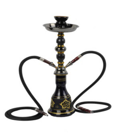 Black Color Retro Style Iron Hookah Glass Smoking Water Pipes Turkish Smoke