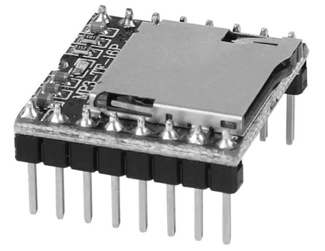 MP3 module serial port MP3-TF-16 voice module can hang TF card U disk with power amplifier