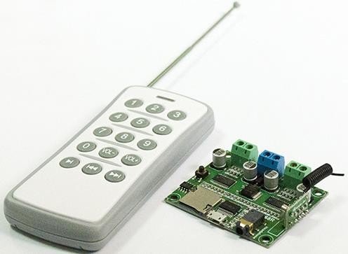 433 Dual Channel Code-to-Code MP3 Remote Control Module 15 Key Combination Broadcasting Wireless Receiving Module 500m