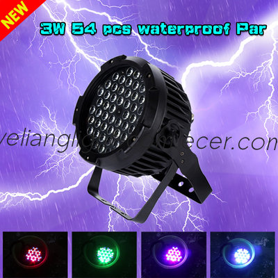 High Efficiency 54*3W LED Waterproof Par Light Disco Stage Spotlight