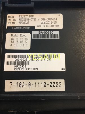 FUJITSU REJECT BIN (REMOVABLE) 009-0023114 KDO2158-D721 supplier