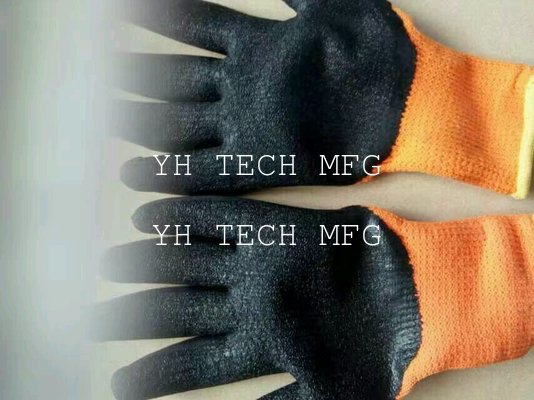 Winter Gloves,10G Polyester Loop Brushed Glove Latex Coated Crinkle