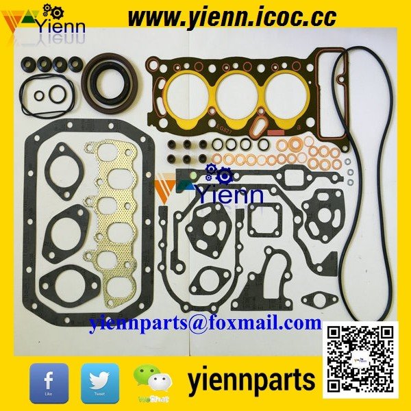 Isuzu 3KC1 3KC2 engine overhual rebuild parts piston with pin clip+ring+full gasket kit with cylinder head gasket
