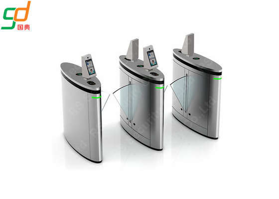Silver Full Automatic Bridge Pedestrian Flap Barrier Gate With Mass Transit