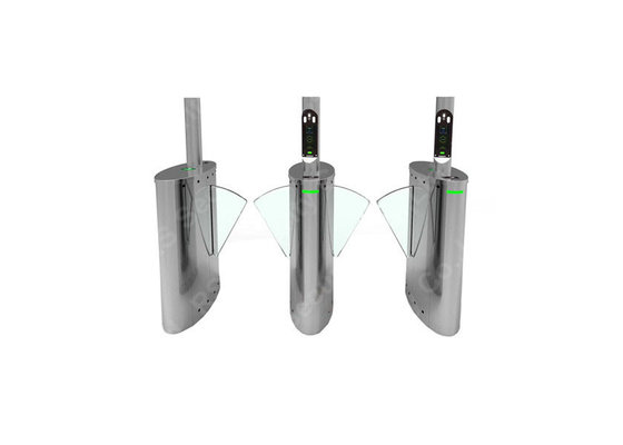 Controlled Access Flap Barrier Gate , Security Steel Half Height Turnstile Door