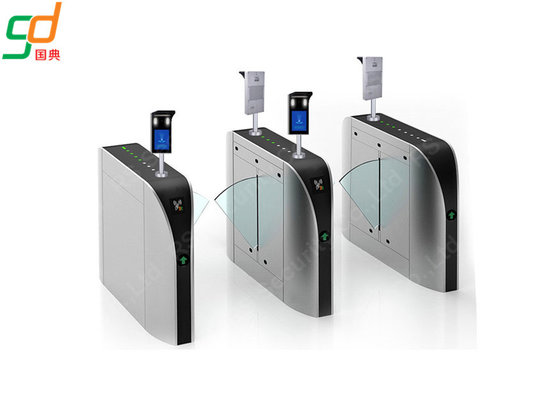 Security Turnstile Gate Systems With IR Sensor , Flap Barrier Gate