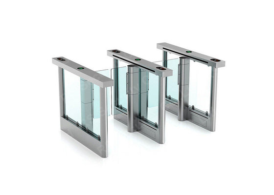 Glass Arm Supermarket Swing Gate Turnstile , Slimlane Barriers Access Control