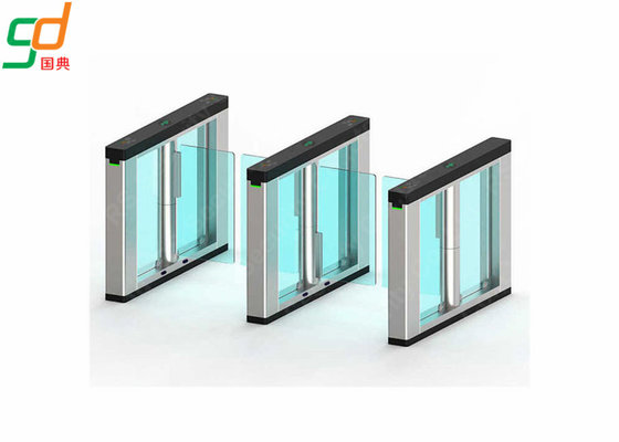 Building  Supermarket Swing Gate Servo Motor Glass Turnstile With RFID Reader
