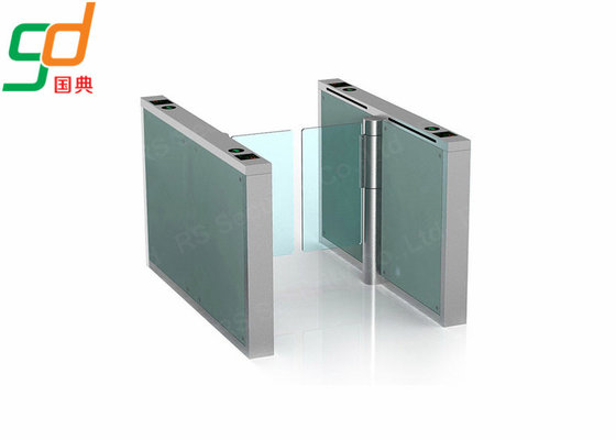 Stainless Steel Automatic Turnstiles Swing Doors , Wing Style Optical Turnstile Barrier