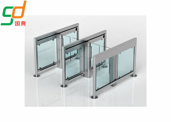 Glass Wing Barrier Automatic Turnstiles Controlled Access Servo Driver