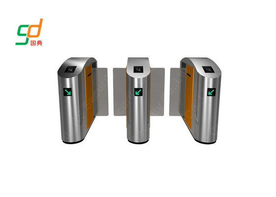 Stainless Steel Flap Barrier Turnstile , Subway Half Height Turnstile Entrance Gate