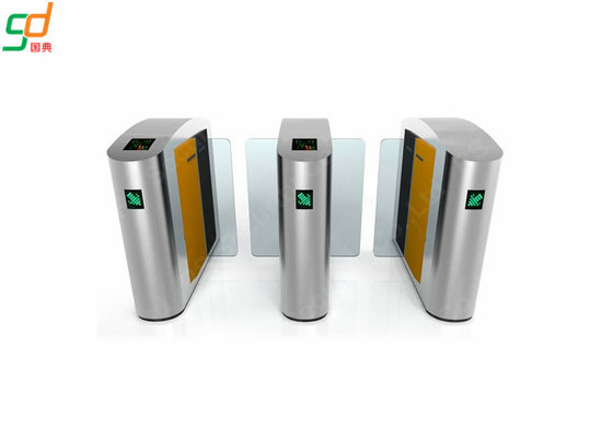 Servo Driver High Speed Gates , Slim Wing Access Control Barriers Toughened Glass