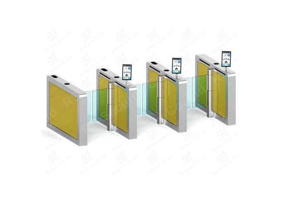 Biometrics Supermarket Swing Gate , Glass Arm Slim Turnstile System For Gym