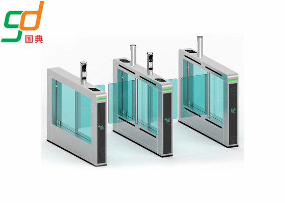 Fast Speed Automatic Turnstiles , Barcode Glass Arm Swing Barriers