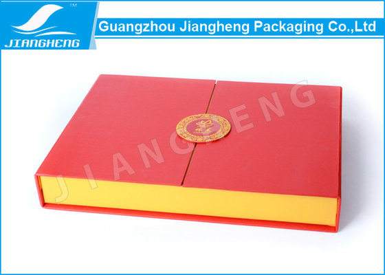 Caja de empaquetado magnética Eco - diseño amistoso del aceite esencial de las puertas abiertas del rojo dos