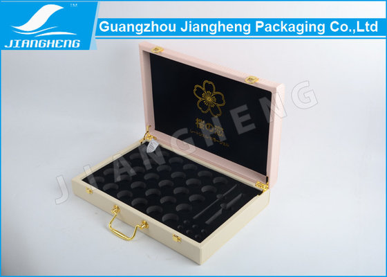 Caja de cuero personalizada caja de empaquetado del color del regalo cosmético rosado lindo de la imitación de cuero