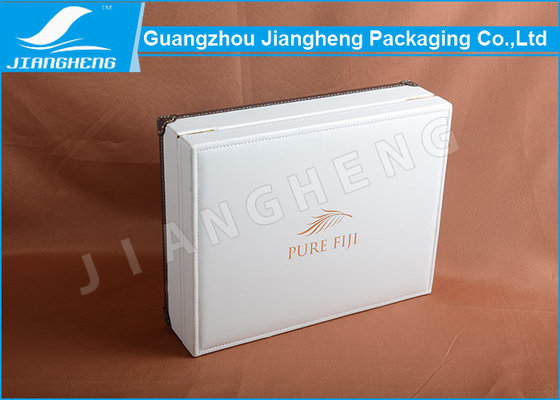 El cuero durable de la PU del blanco cubrió la caja de regalo de madera del MDF para el producto para el cuidado de la piel