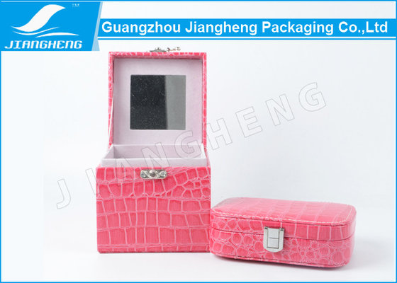 Pequeño color rosado brillante de cuero profesional de la caja de regalo para las mujeres