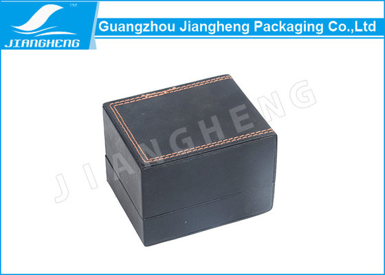 Cajas de empaquetado de costura anaranjadas del reloj de los hombres, caja de reloj de lujo con la almohada del terciopelo