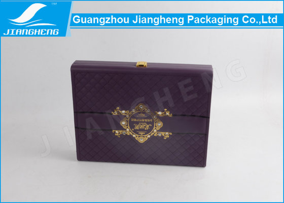 El tamaño medio personalizó la caja de empaquetado de la caja del diseño de cuero del OEM con la cerradura del oro