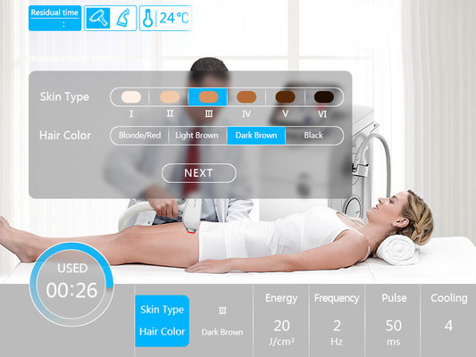 ABS Material 808nm Laser Hair Removal Machine With Touch Cooling System