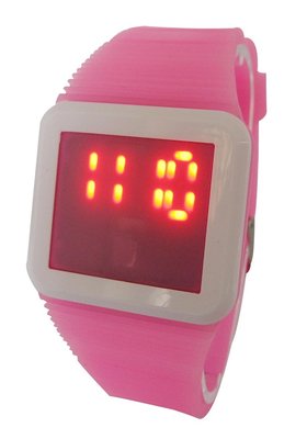 Kid Square LED Digital Wrist Watch Silicone Bands AM PM Watch For Gift