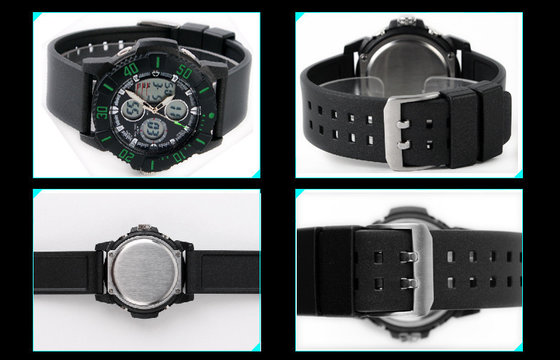 Leisure Unisex EL Backlight 5 ATM Analog Digital Wrist Watch With Rotating Bezel