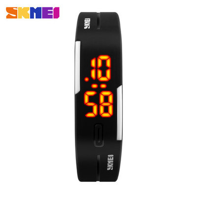 Thin Digital Small Led Digital Watch Black 3 ATM Waterproof For Boys