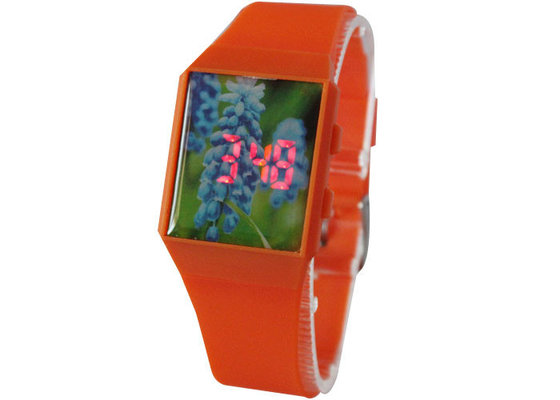 Large Face Led Digital Japan Movt Quartz Wrist Watch TPU Strap , Stainless Steel Back